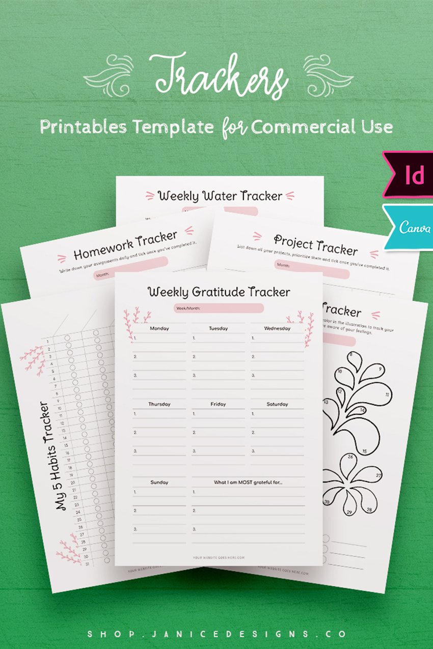 Trackers Printables Template For Commercial Use