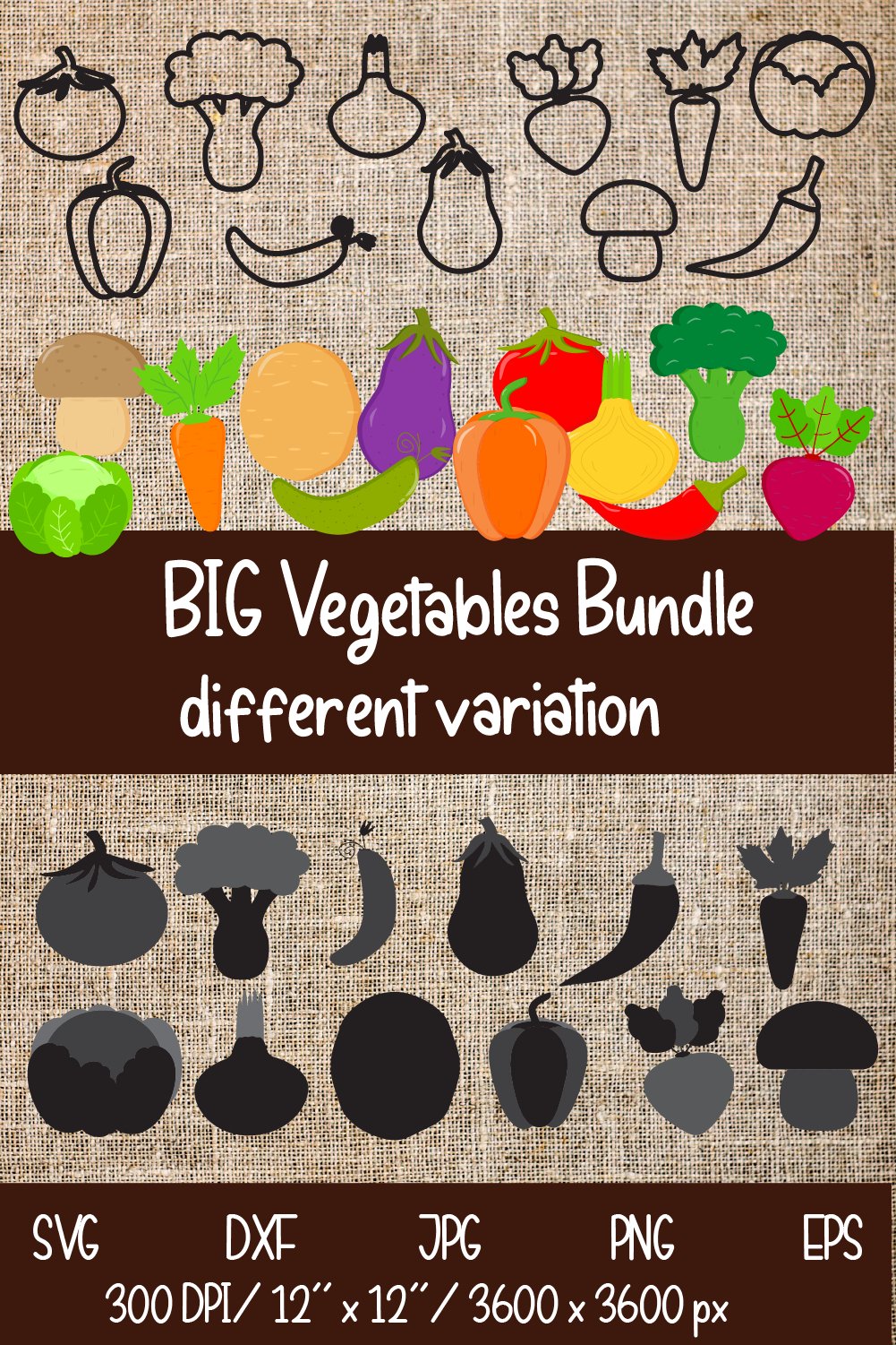 Vegetables bundle Sublimation or Cutting SVG DXF PNG EPS JPG