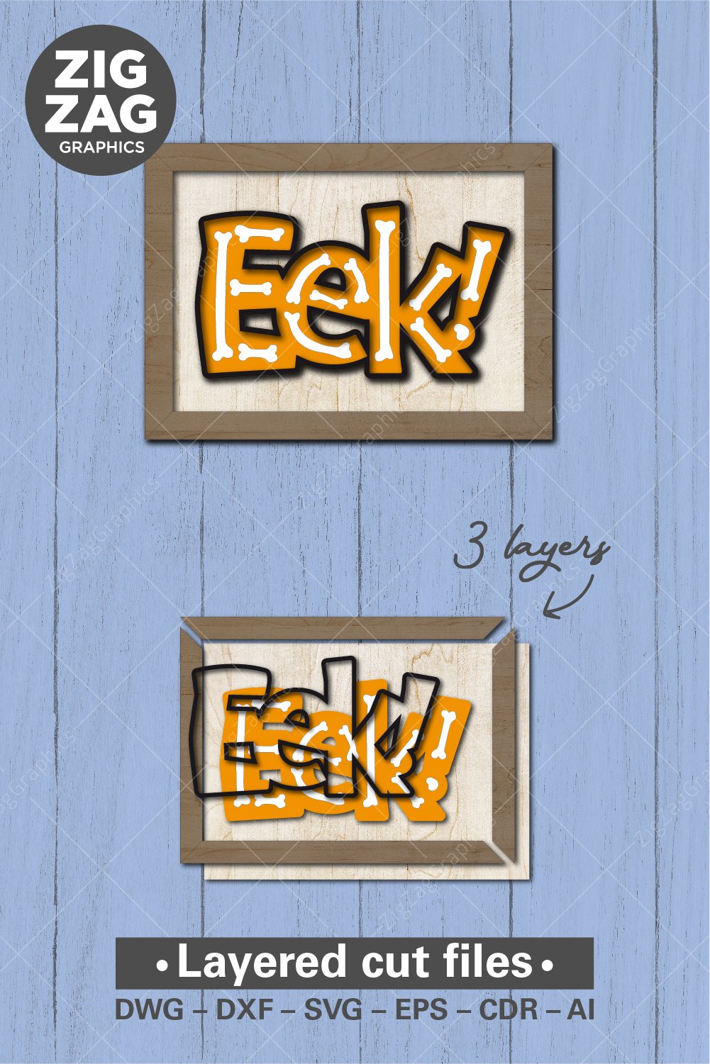 3D layered sign halloween svg cut file