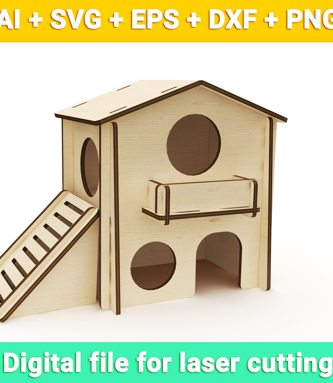 Hamster house vector for CNC svg vector file