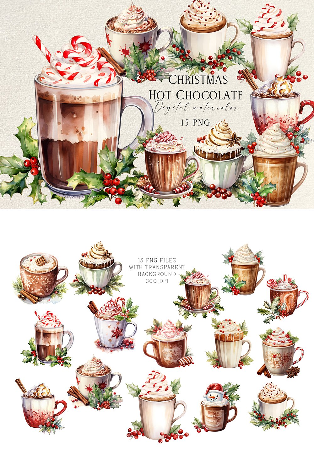 Watercolor Hot Chocolate Clipart (2885360)