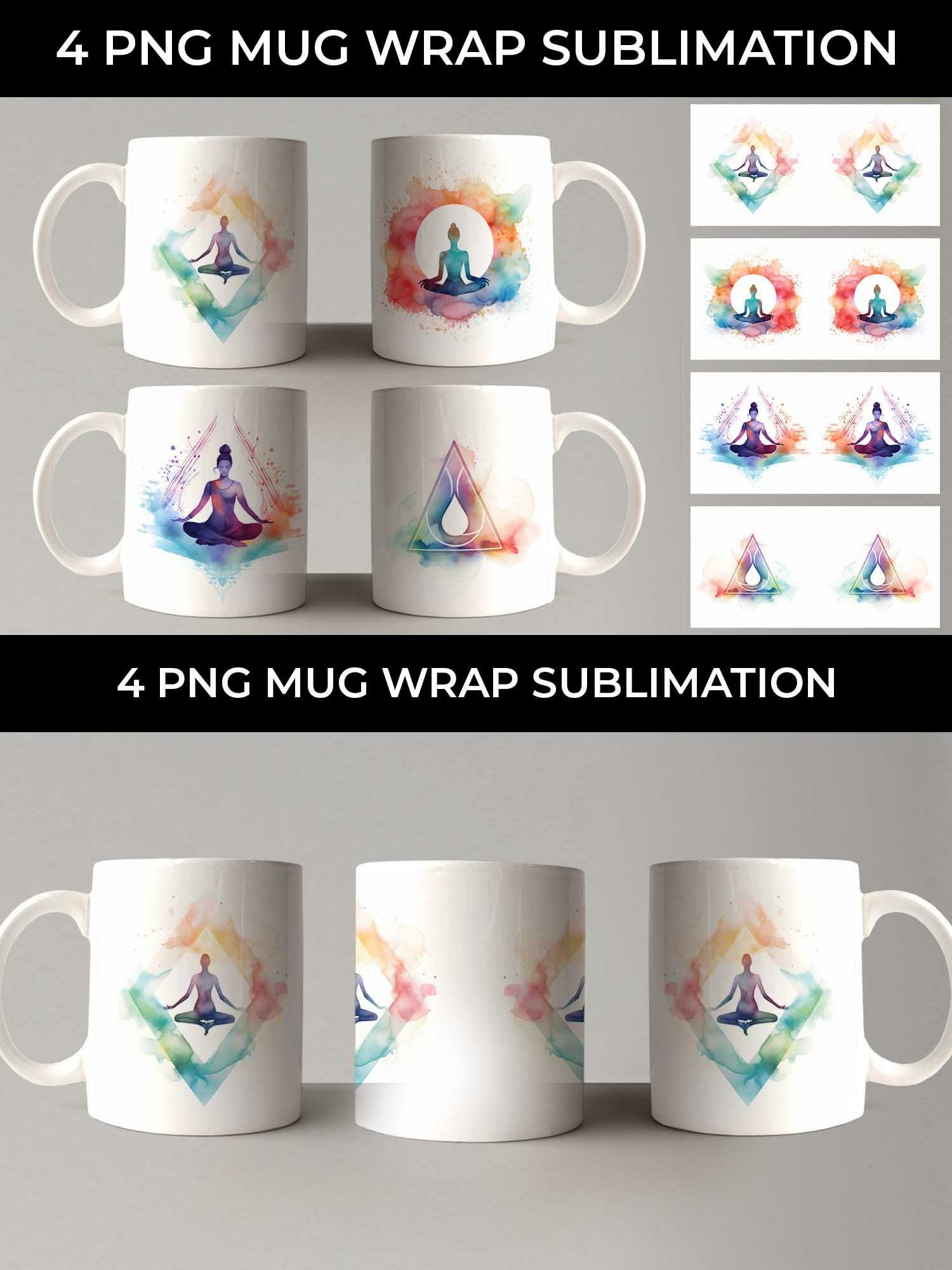 Serenity Flow - Yoga Symbol Mug Wrap Sublimation PNG