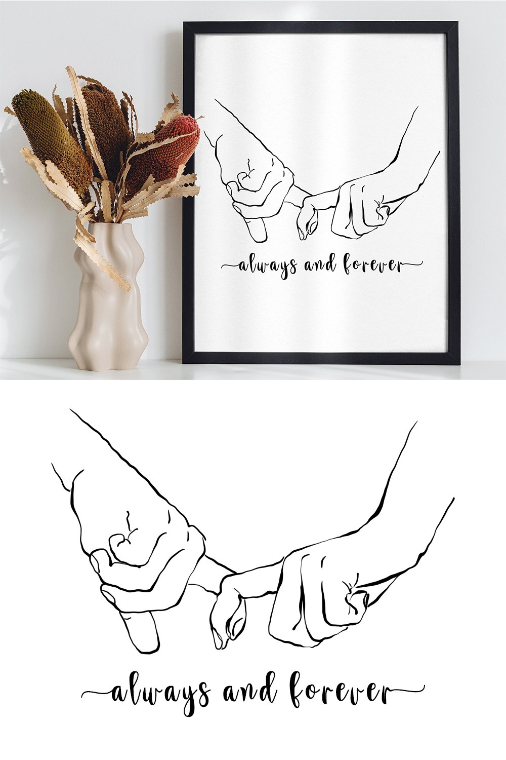 Couple hands printable poster - wedding print - love poster