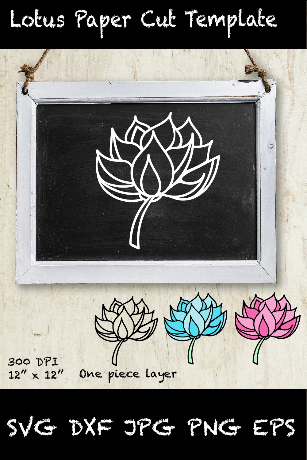 Lotus SVG. Lotus Paper Template. Lotus Cut Design.