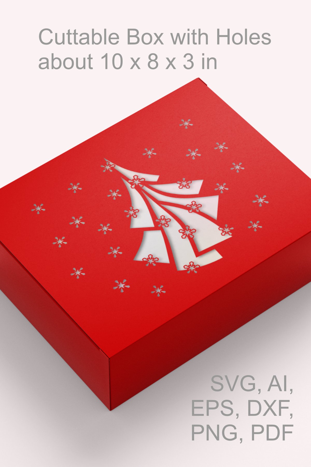 Christmas Tree Rectangular Gift Box Paper Cut Template SVG