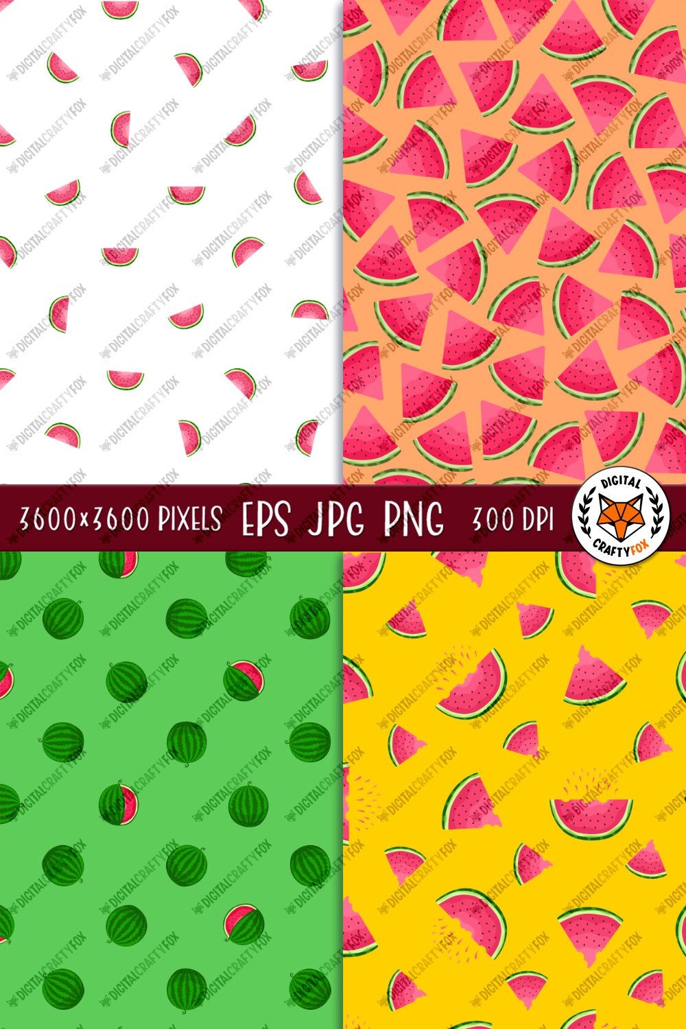 Watermelon Digital Paper,Watermelon Seamless Patterns