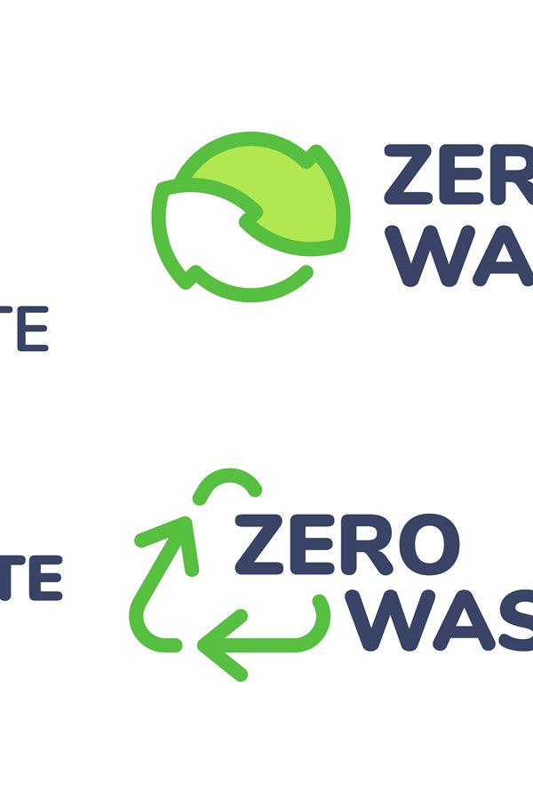 Zero waste labels. Green eco friendly label, reduce wastes a