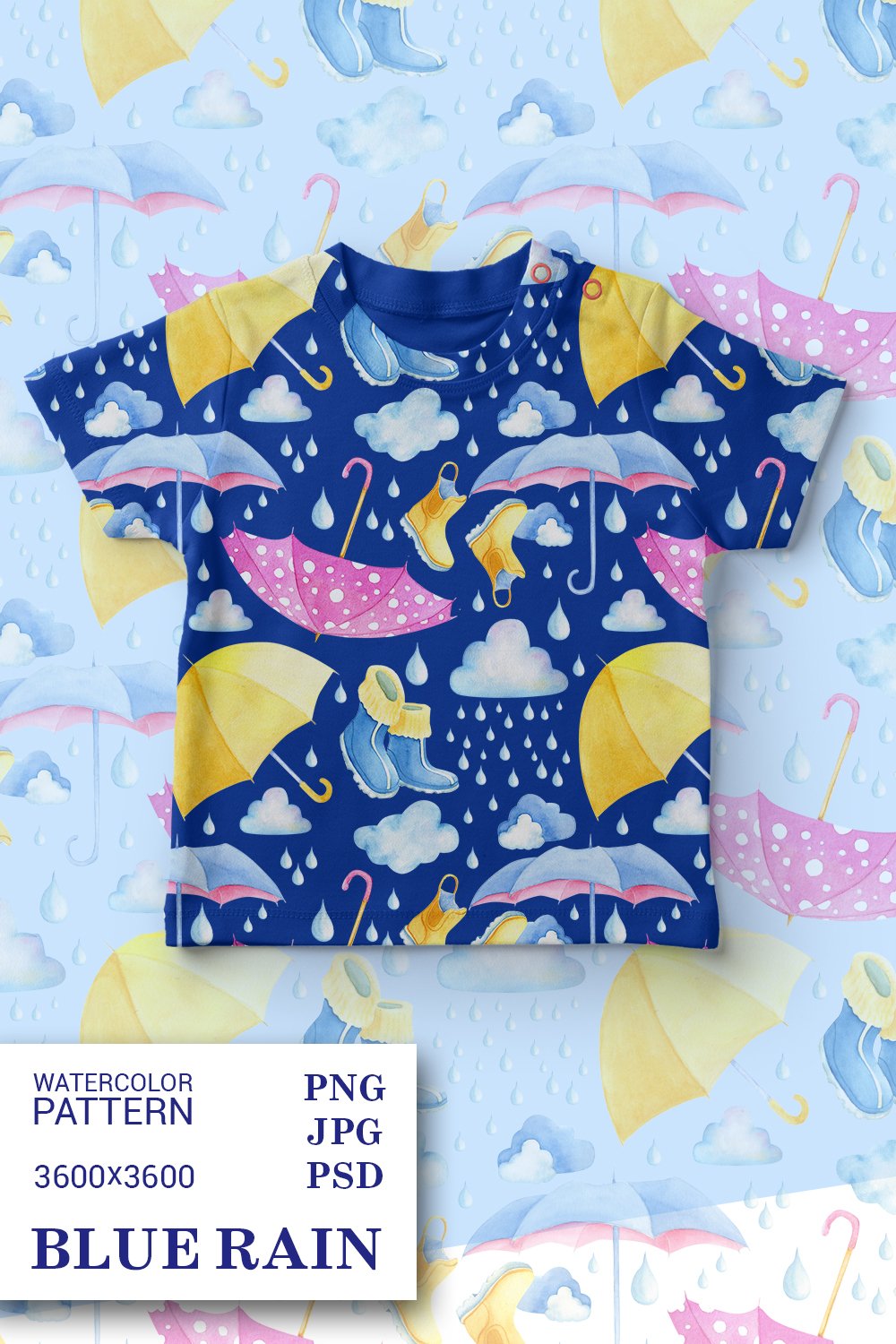 Rain. Watercolor pattern. Digital paper (649184)