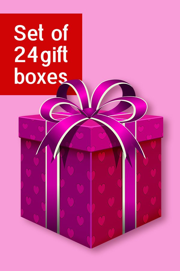 Digital gift boxes for Christmas and Valentine's day