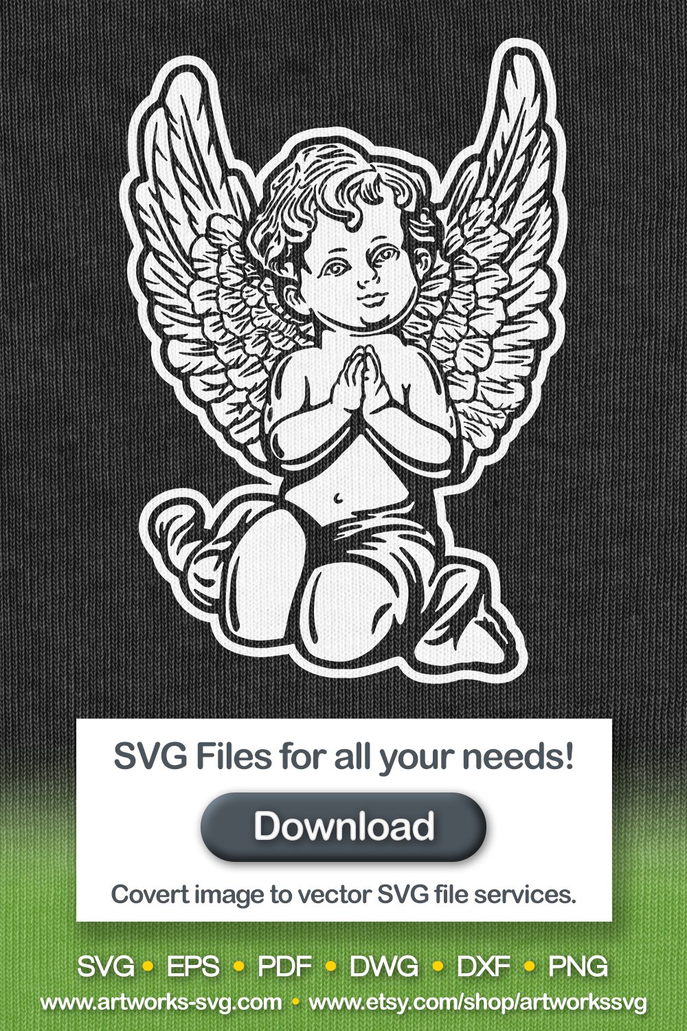 Angel SVG catholic clipart | Christian SVG by (1291101)
