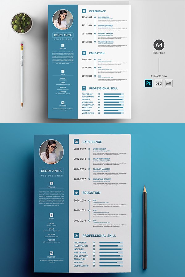 Photoshop PSD CV & Resume