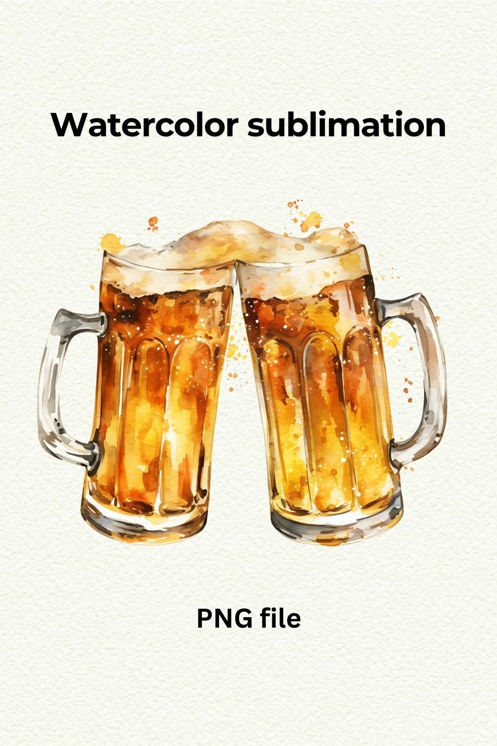 Beer Mugs Prost PNG - Octoberfest Sublimation Design