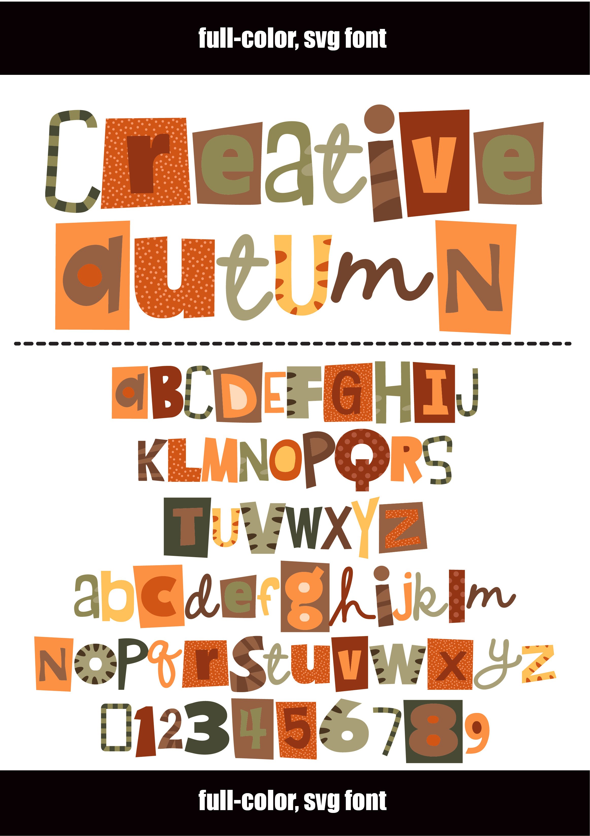 Full Color SVG Font great for autumn