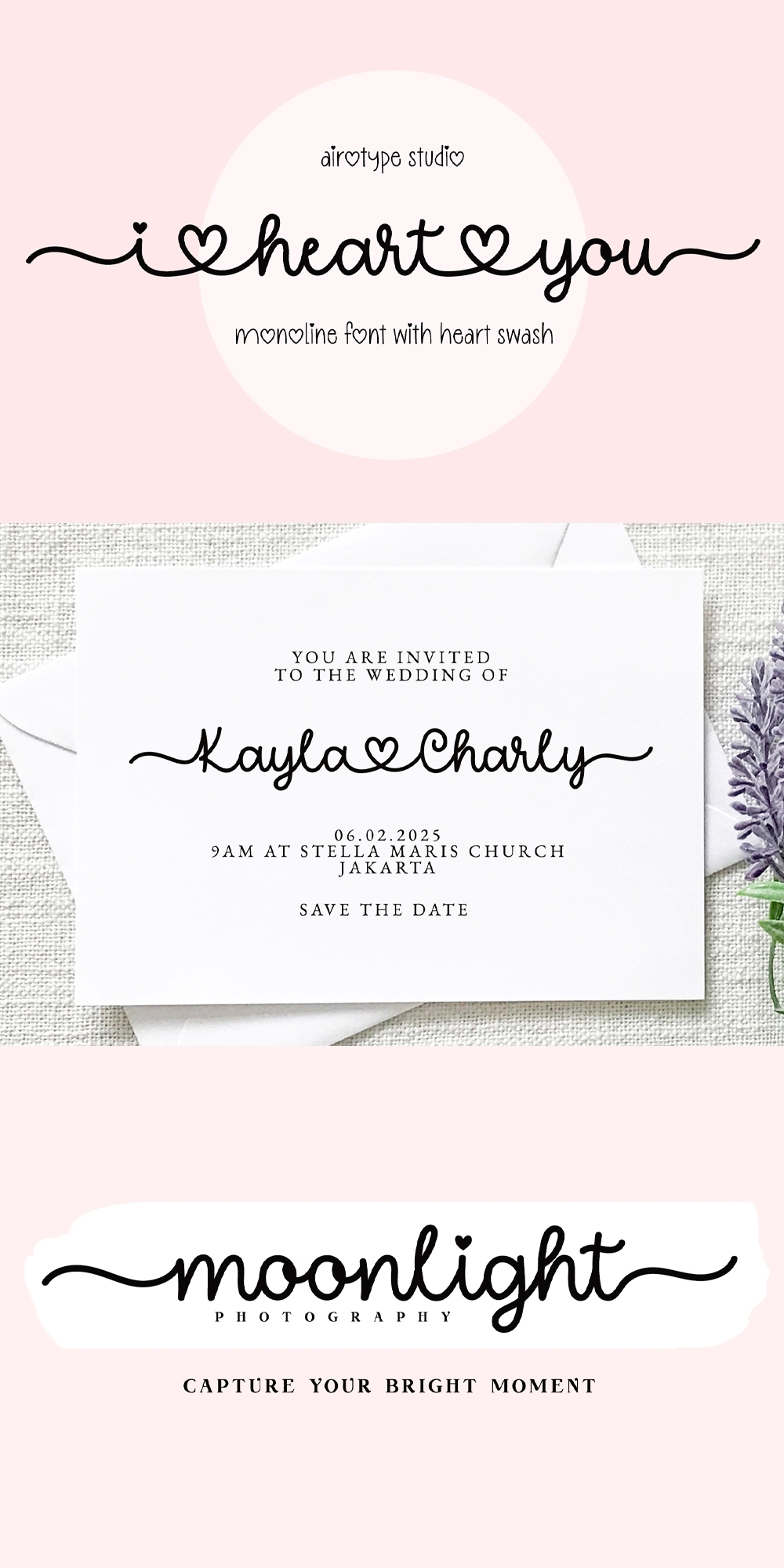 I Heart You - Monoline Heart Swash Font