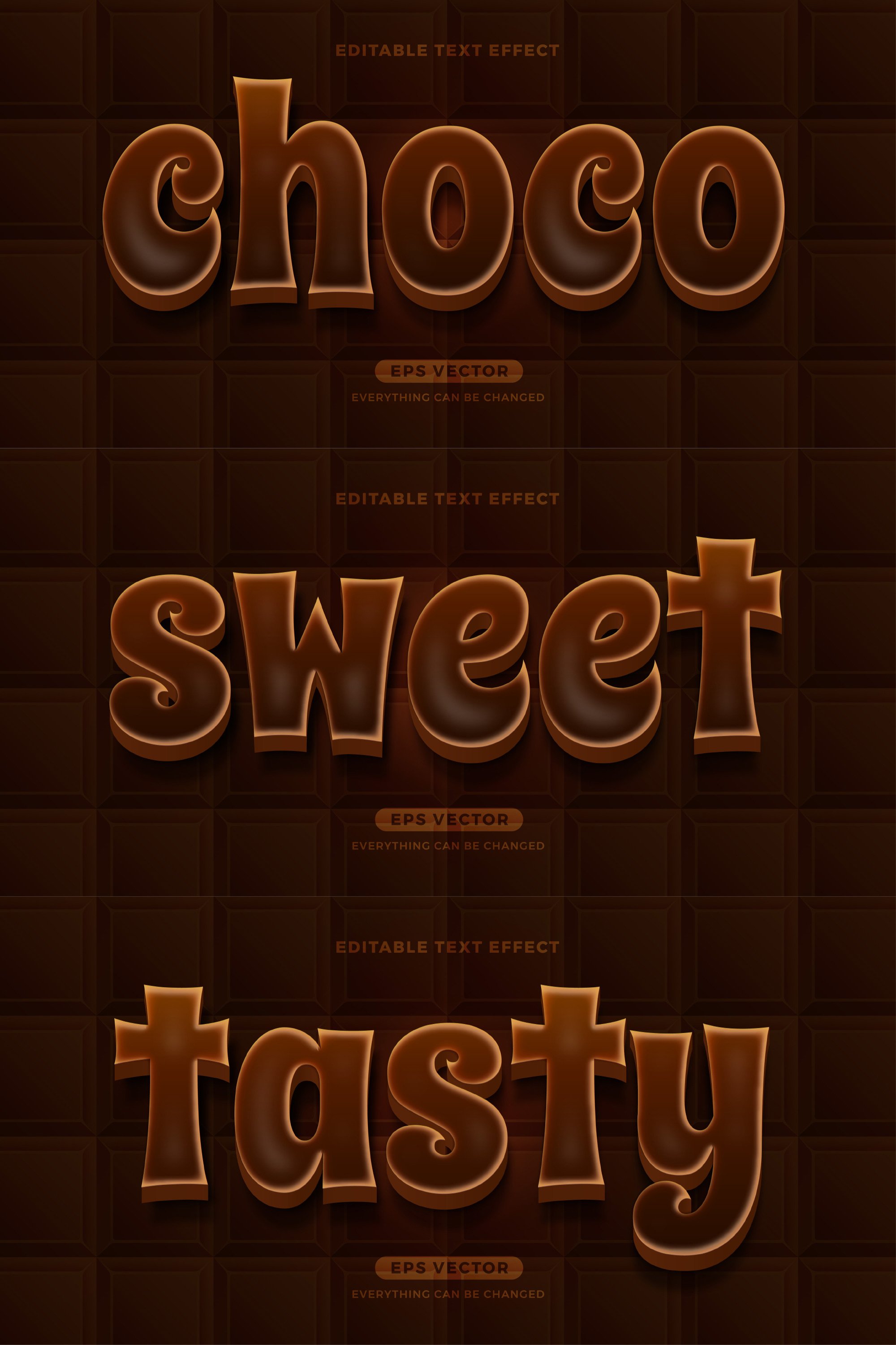 Chocolate editable text effect style vector