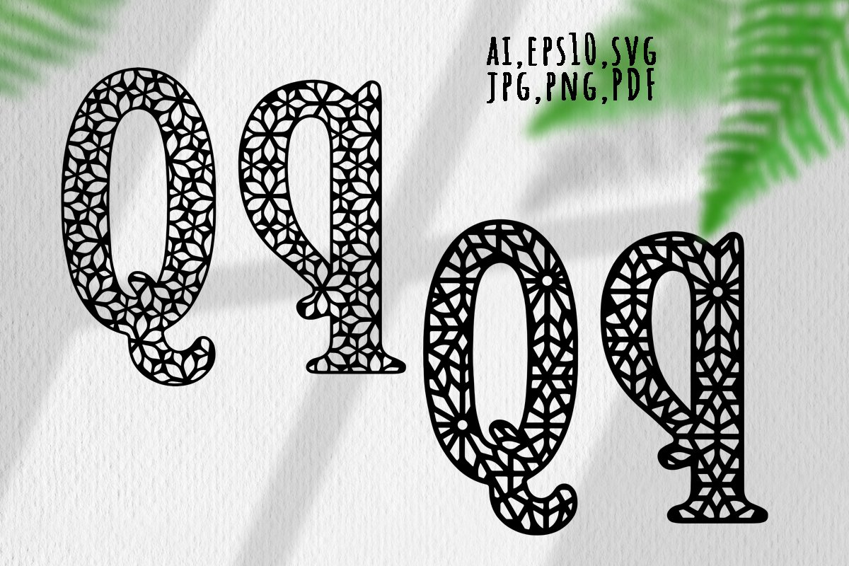 Decorative letter Q. SVG Cut file