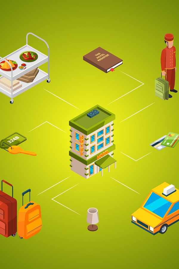 Vector isometric hotel icons infographic concept (872721)