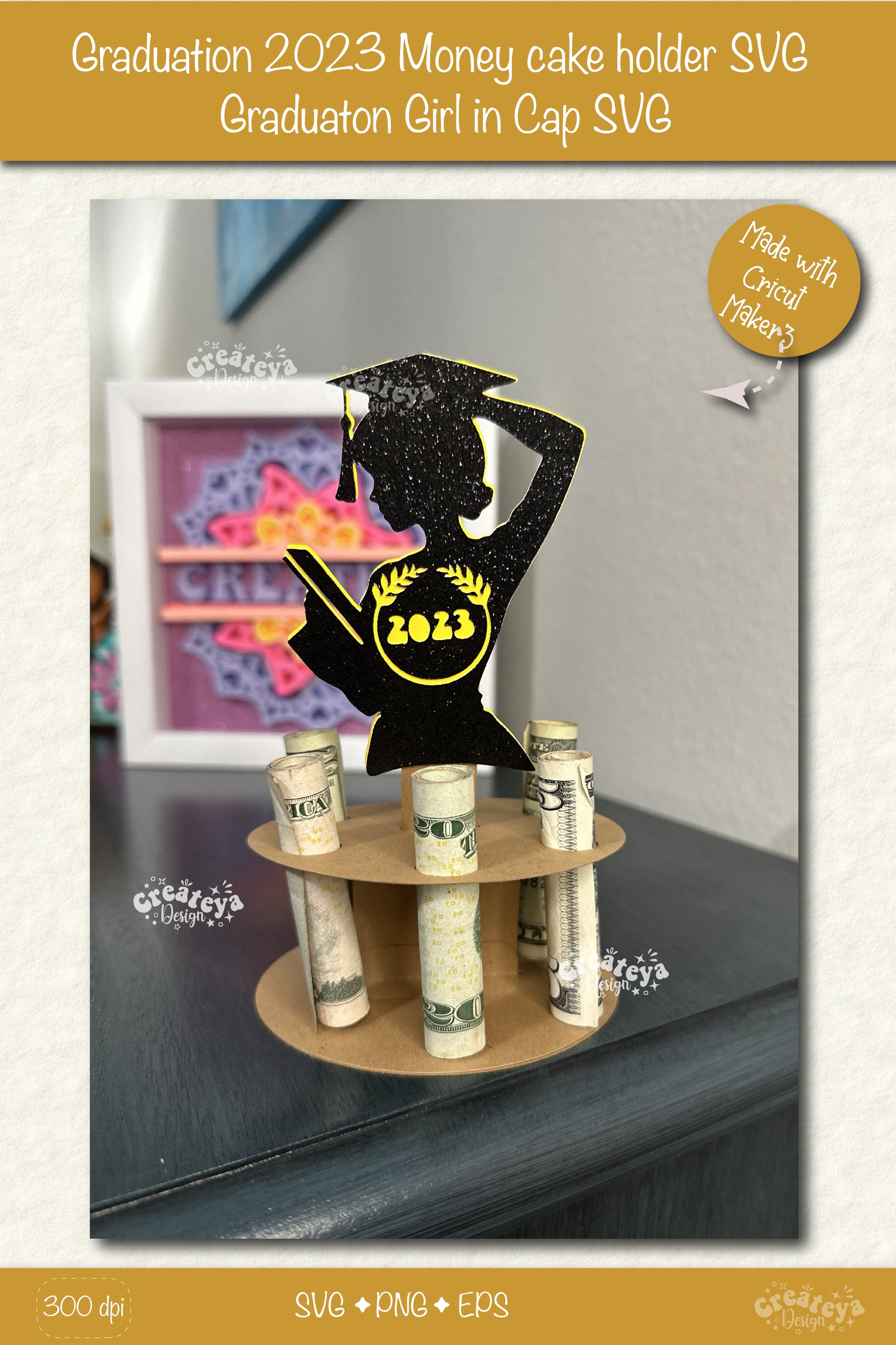 Graduation money cake SVG Graduation Girl 2023 Money holder