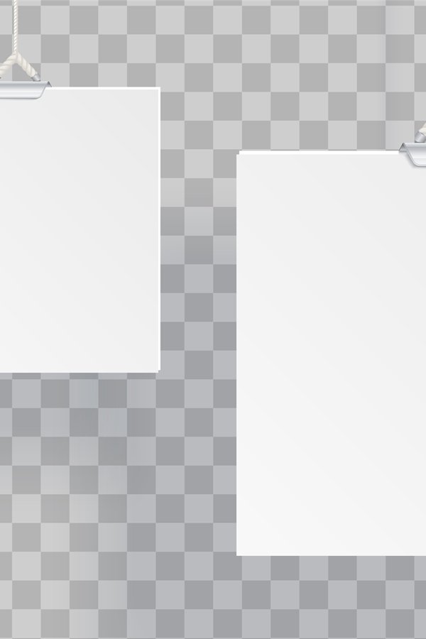 White realistic blank vector isolated on transparent backgro