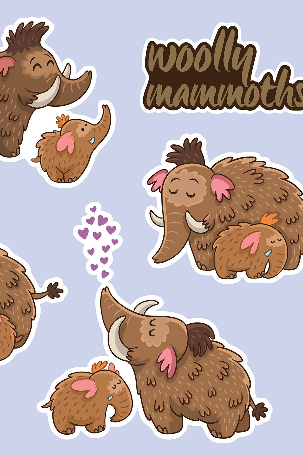 Woolly mammoths stickers (2188345)