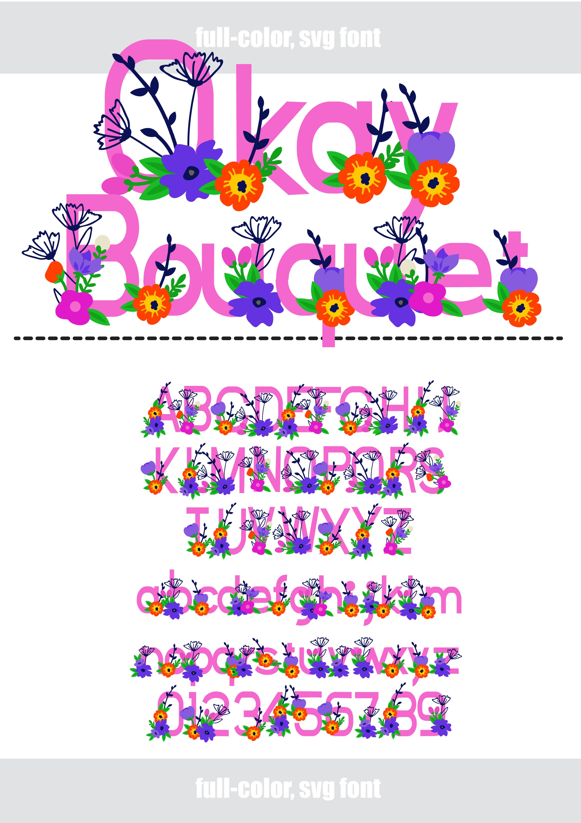 Flower Themed Full Color SVG Font