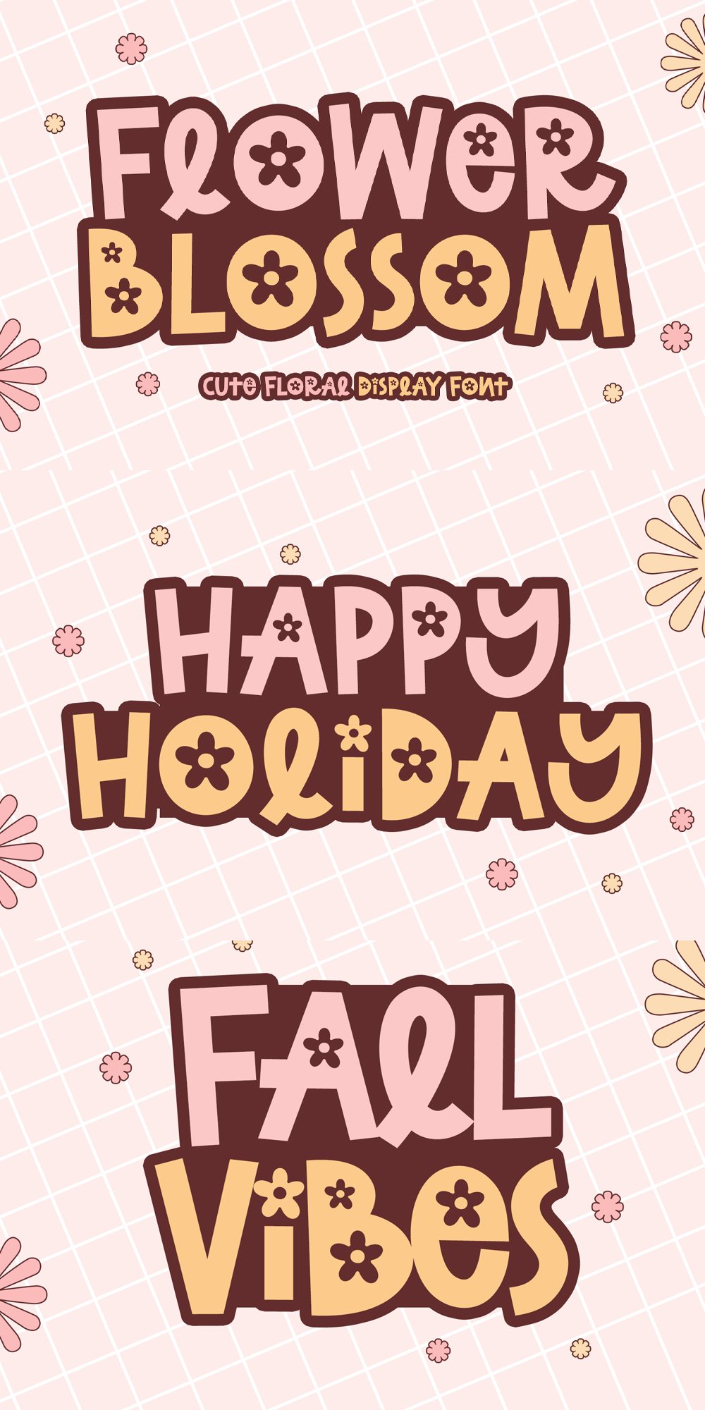 Flower Blossom - Cute Floral Font