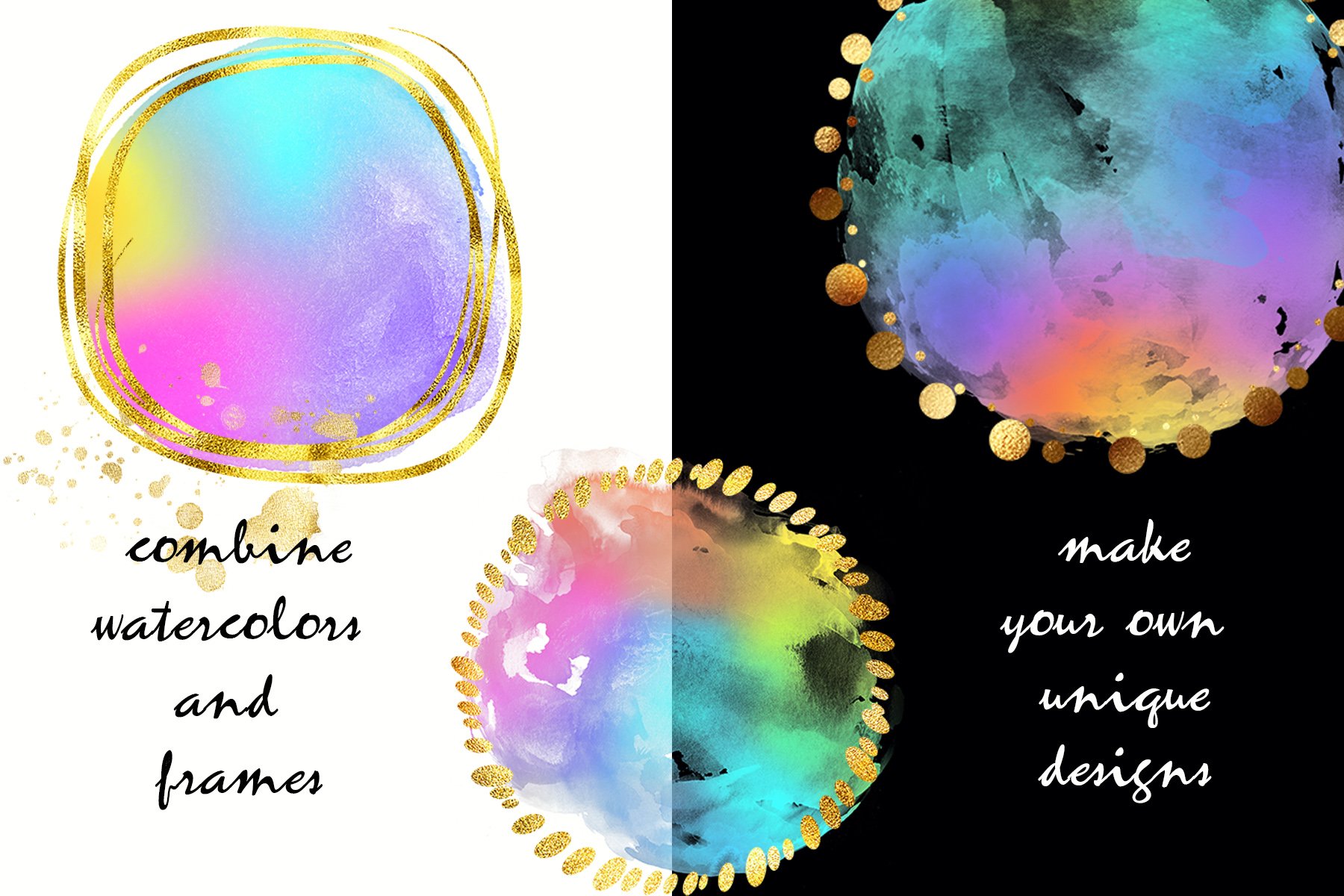 Rainbow Watercolor Smears