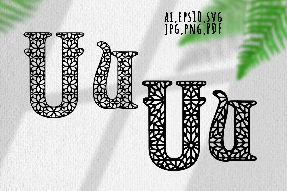 Decorative letter U. SVG Cut file