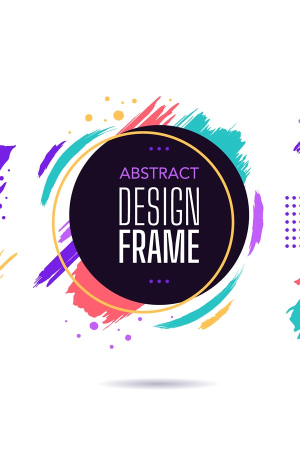 Stain frame with text elements. Grunge paint brush stroke