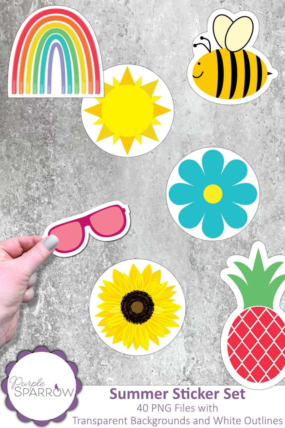 Summer Sticker Set 40 PNG Files