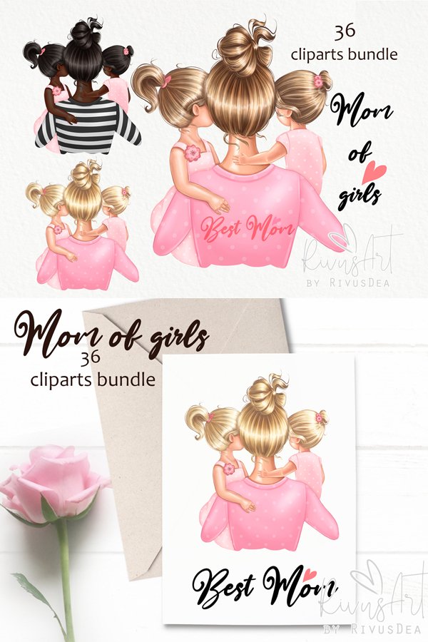 Mother's Day custom portrait clipart (1188771)