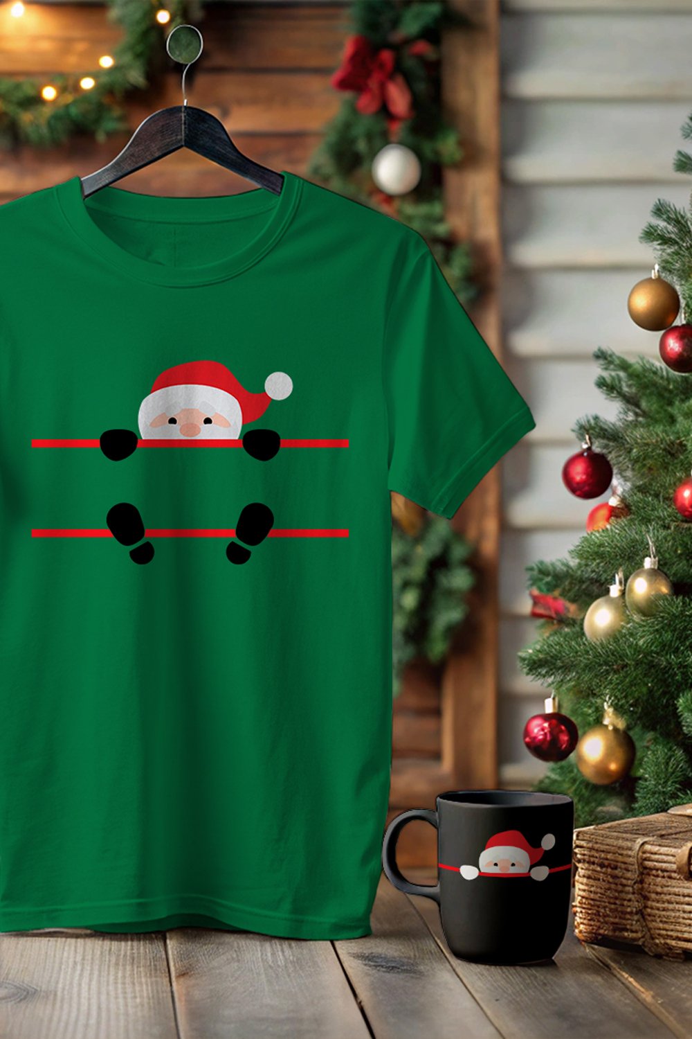 Peeking Santa Split SVG File