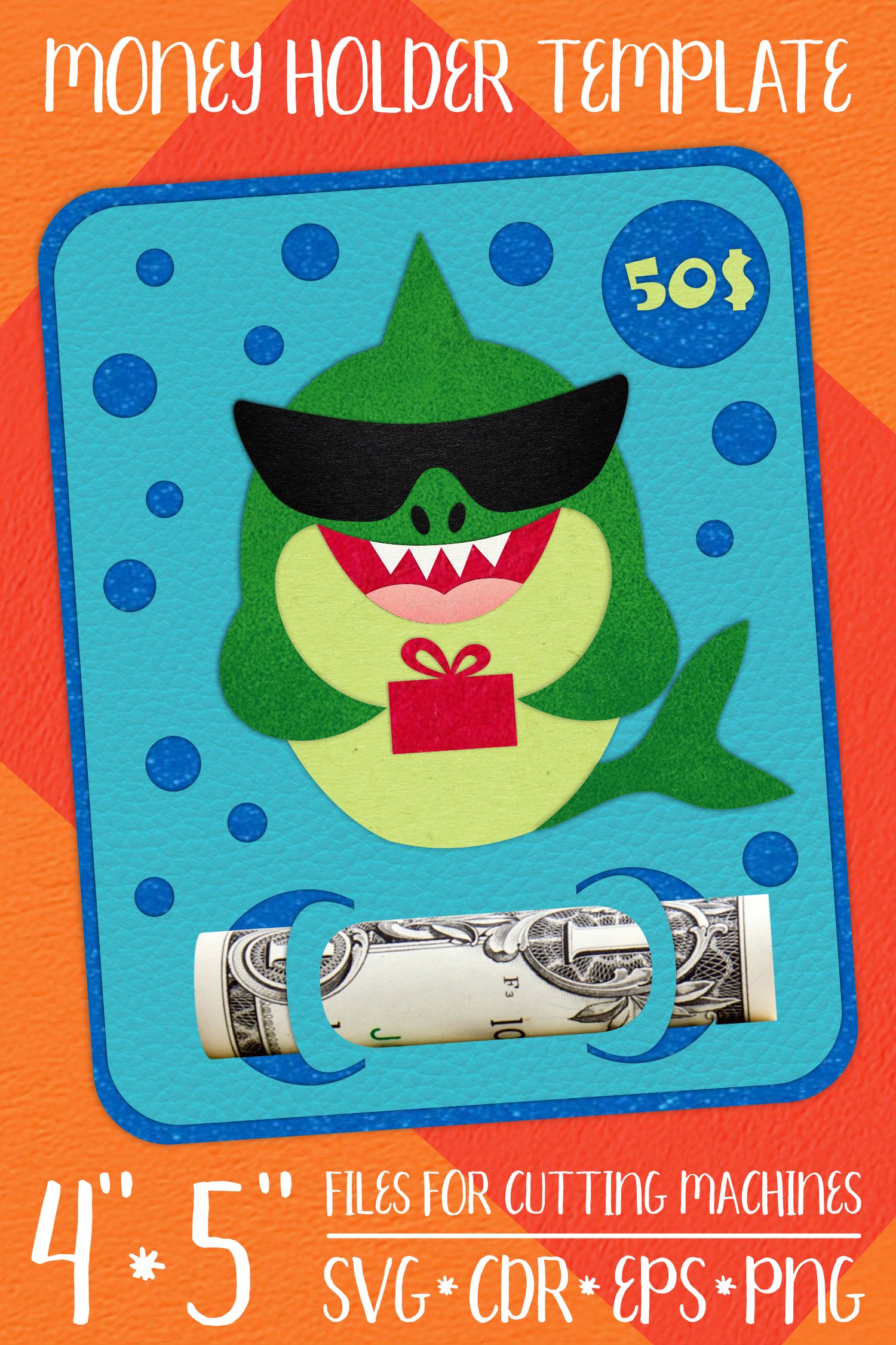 Cool Shark Birthday Card| Money Holder Template