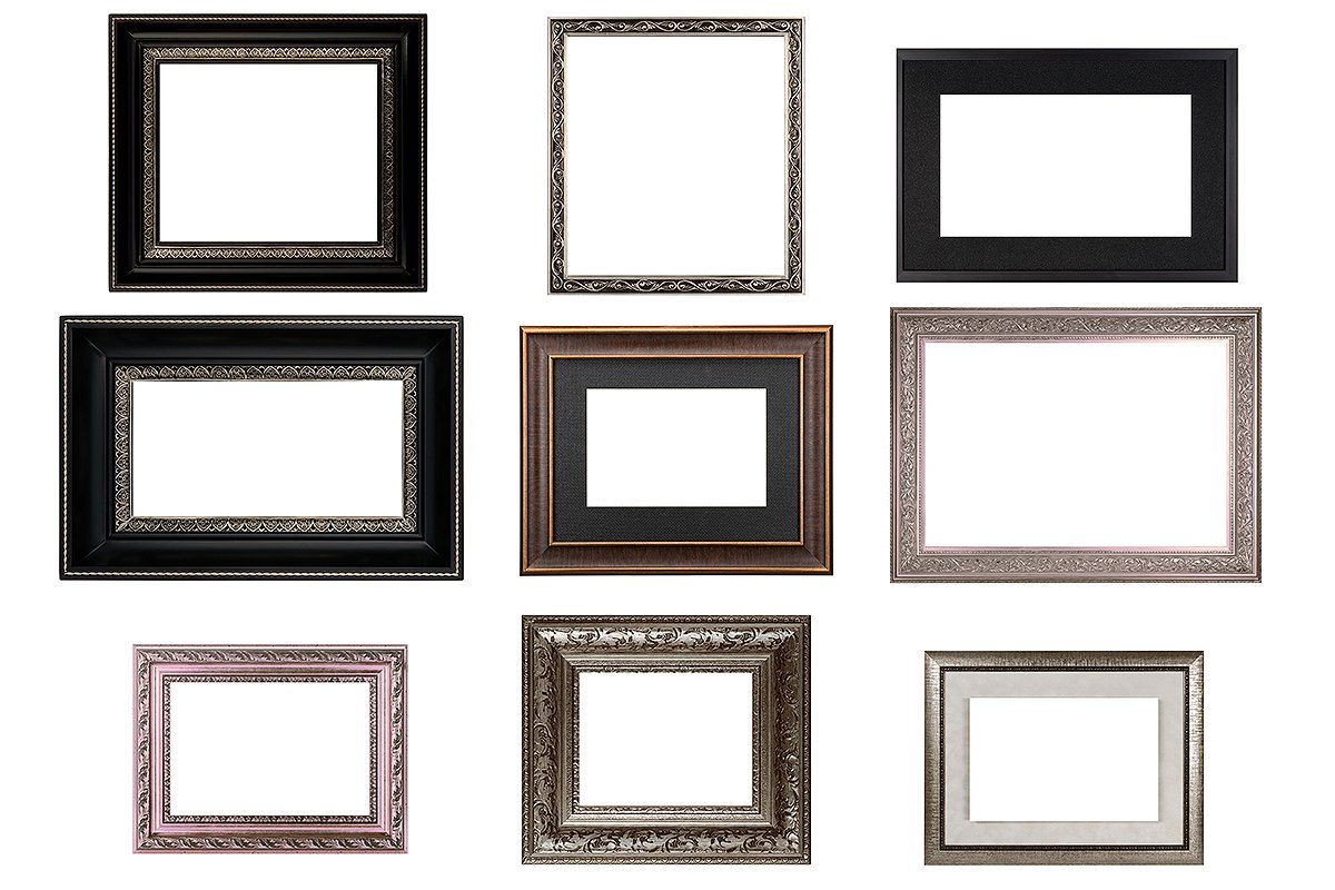 BUNDLE Color set mockup canvas frames isolated (1541213)