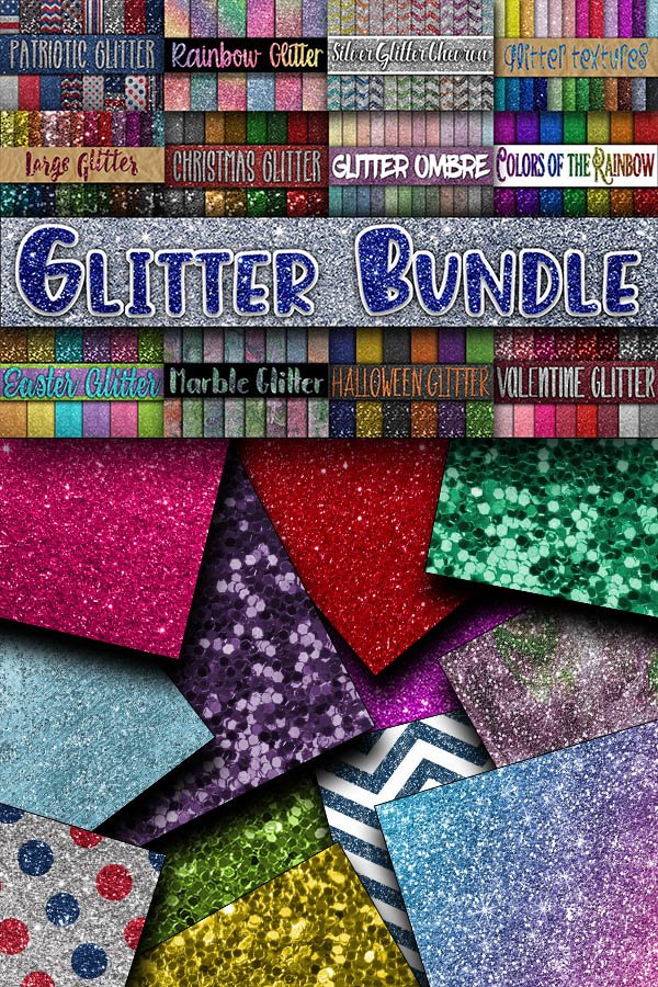 Glitter Bundle - Over 200 Digital Papers - Glitter (98720)