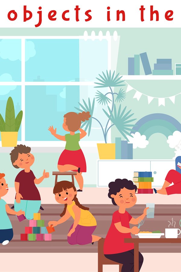 Find objects game. Puzzle play, visual kids brain teaser. Ed