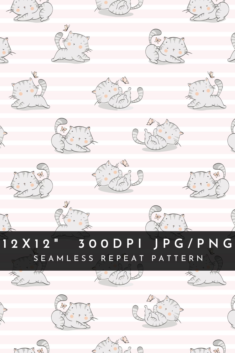 Kittens seamless pattern with pastel colors Cute Cats