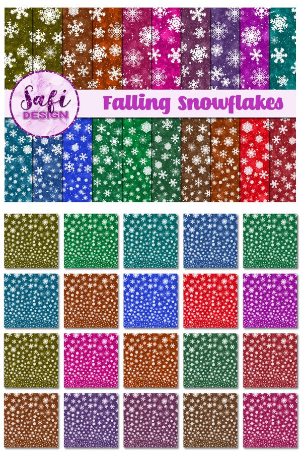 Falling Snowflakes Digital Scrapbook Paper