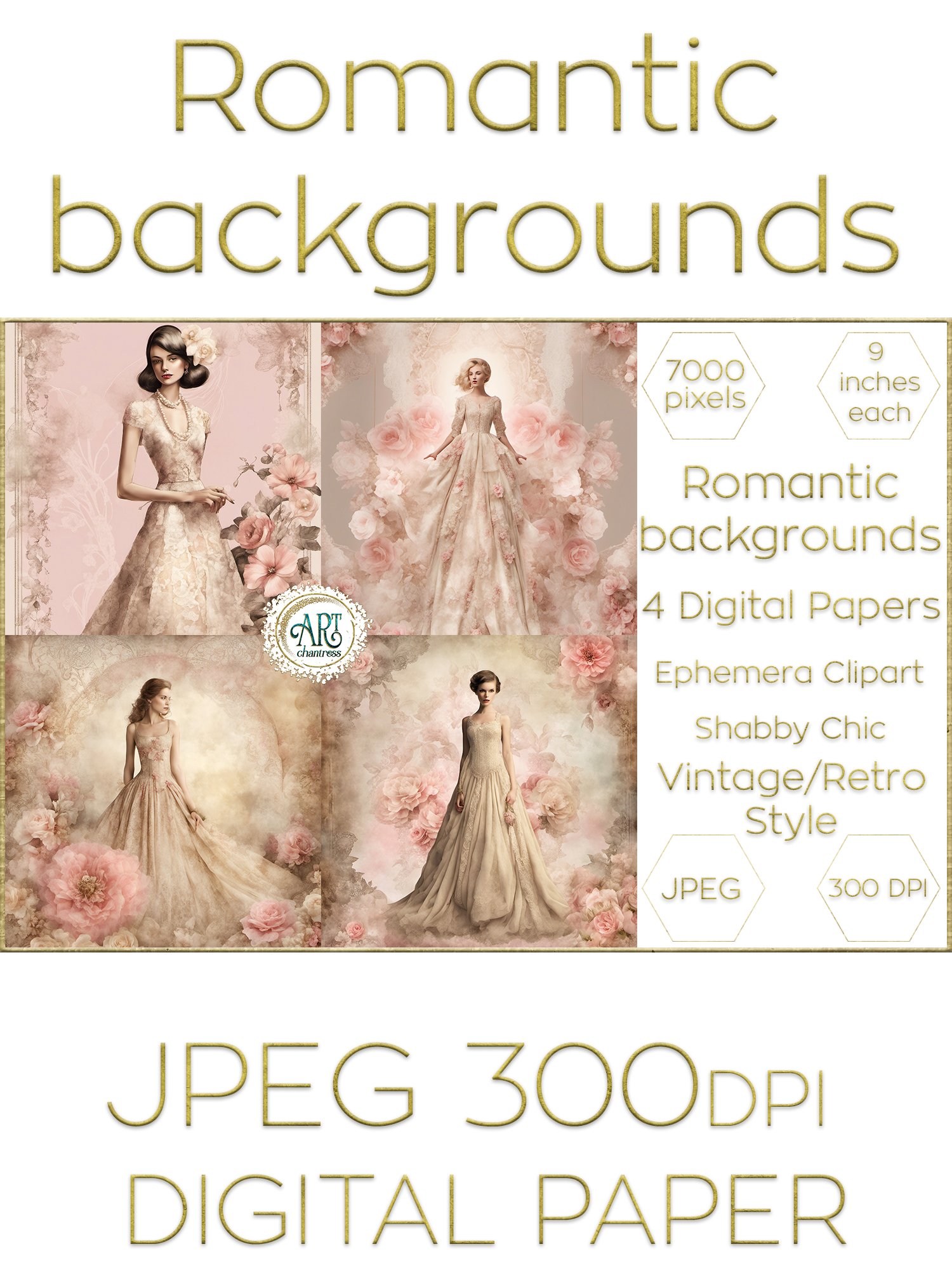 Vintage Scrapbook digital papers soft shabby old (2980816)