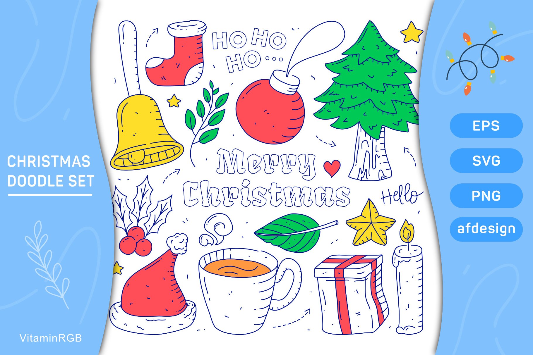 Christmas doodle set (1023380)