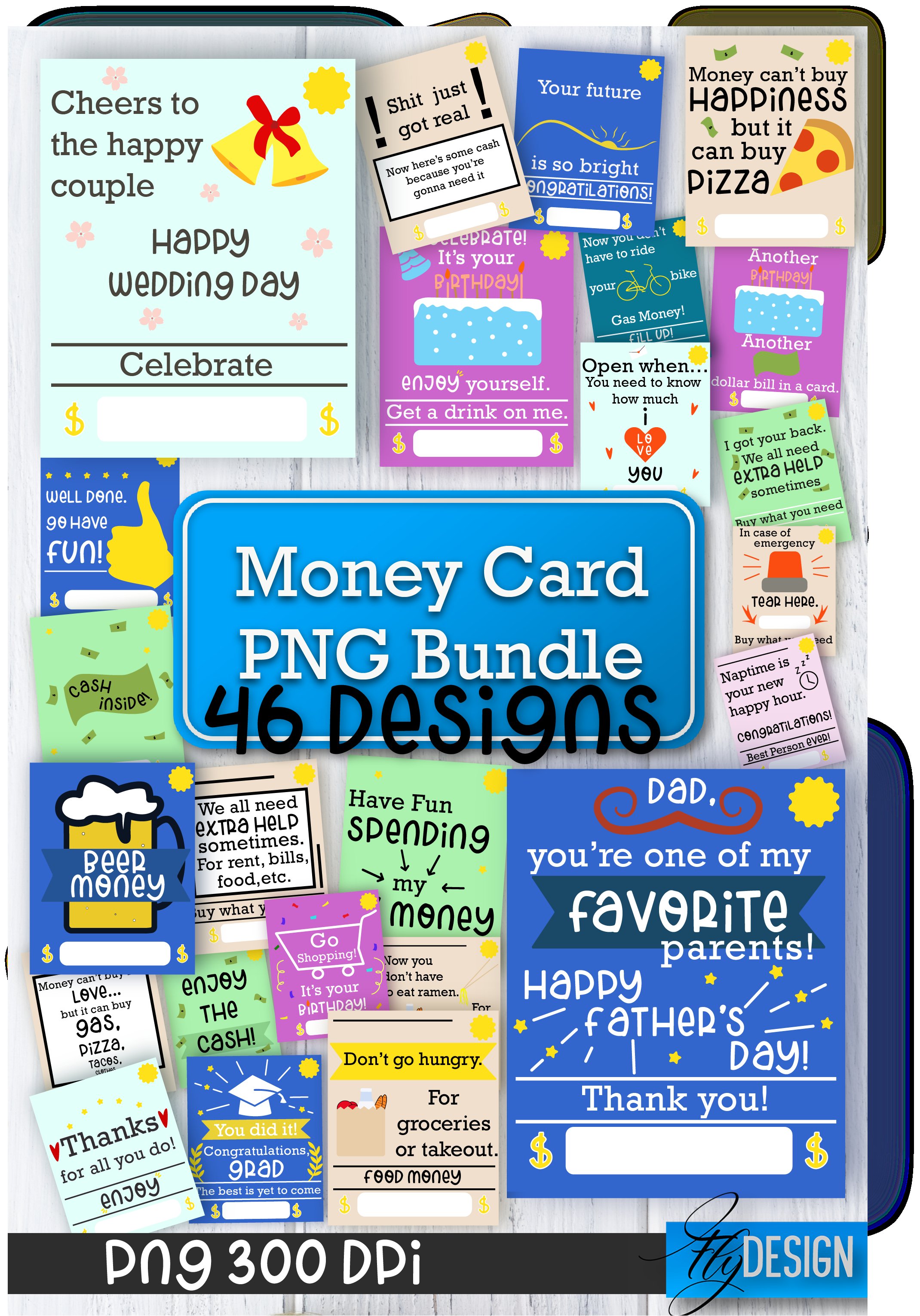 Money Card PNG Designs | Money Holder Printable