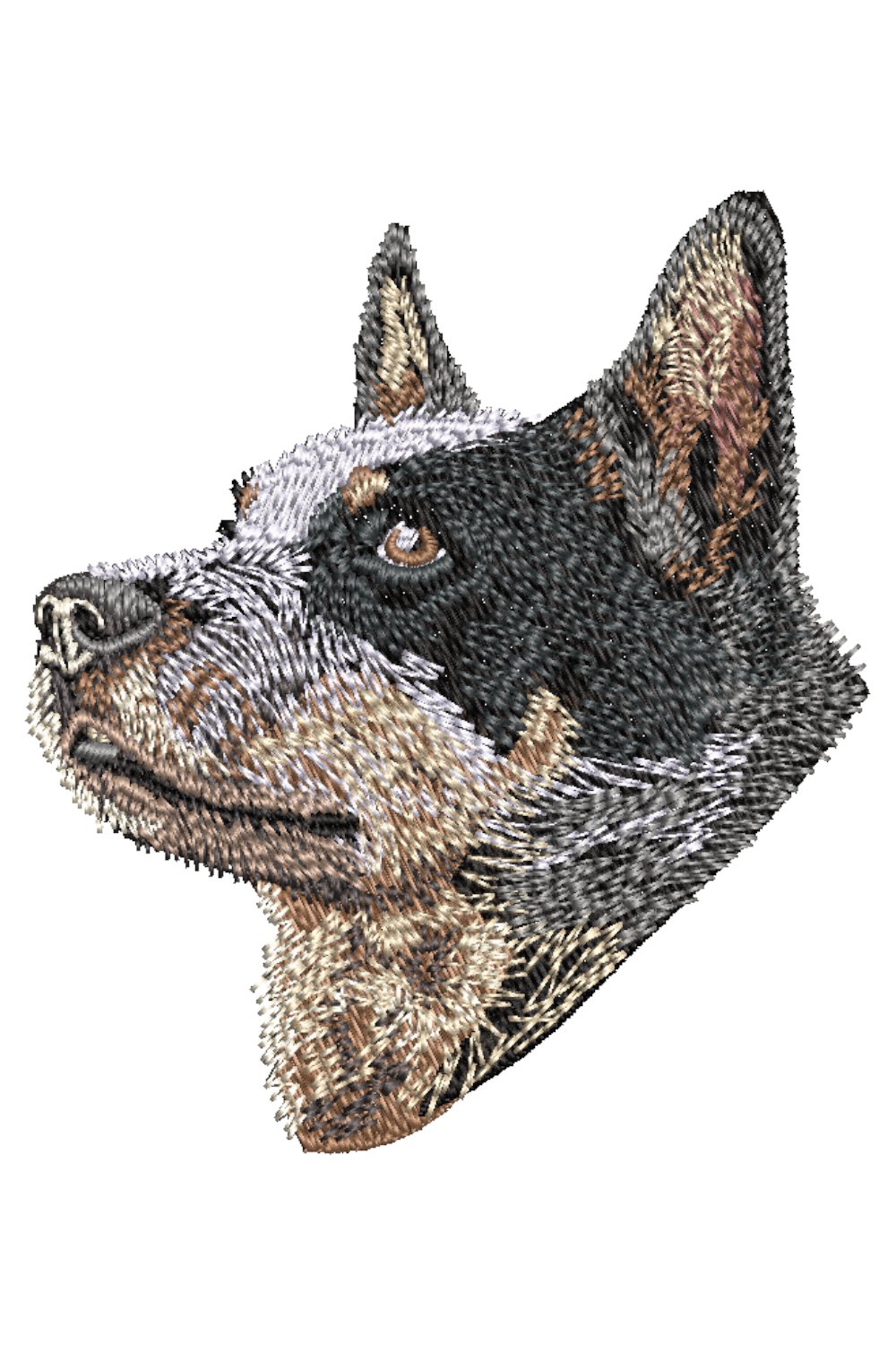 Realistic Australian Cattle Dog Machine Embroidery Design