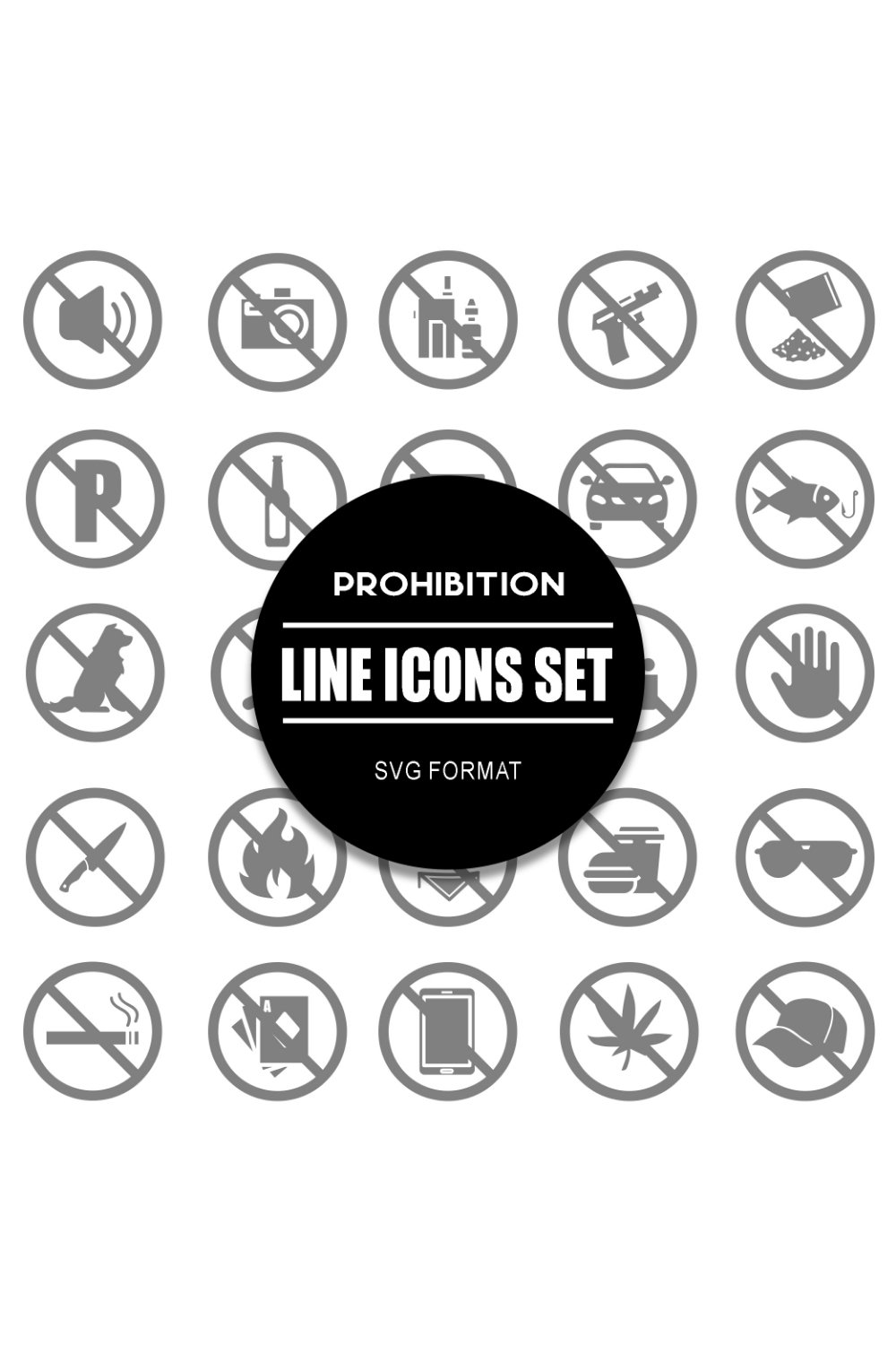 Prohibition Icon Set