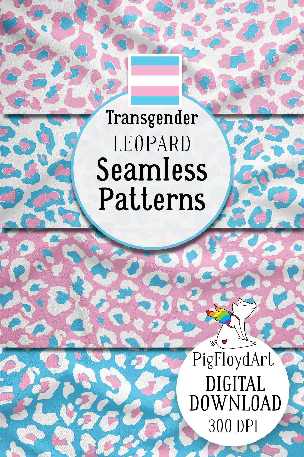 Transsexual Transgender Leopard Seamless Pattern, LGBTQ