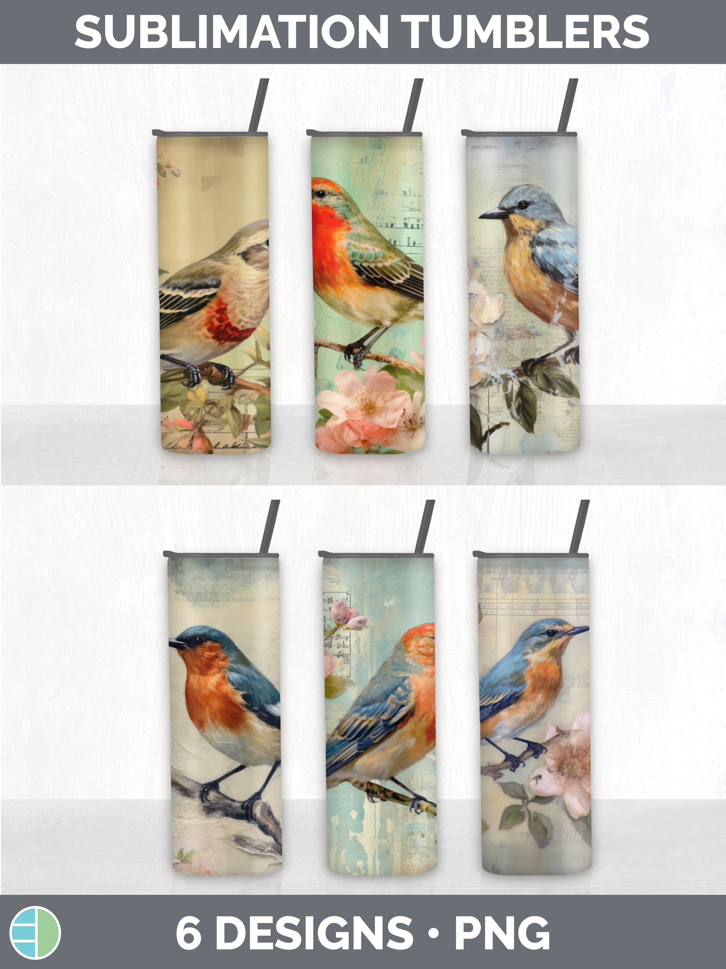 Vintage Swift Bird Tumbler | Sublimation 20 oz Skinny Tumble