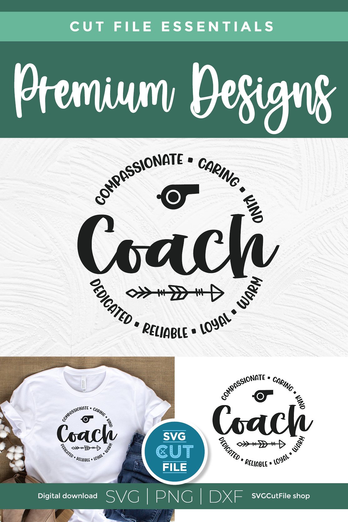 Coach Heart Art svg