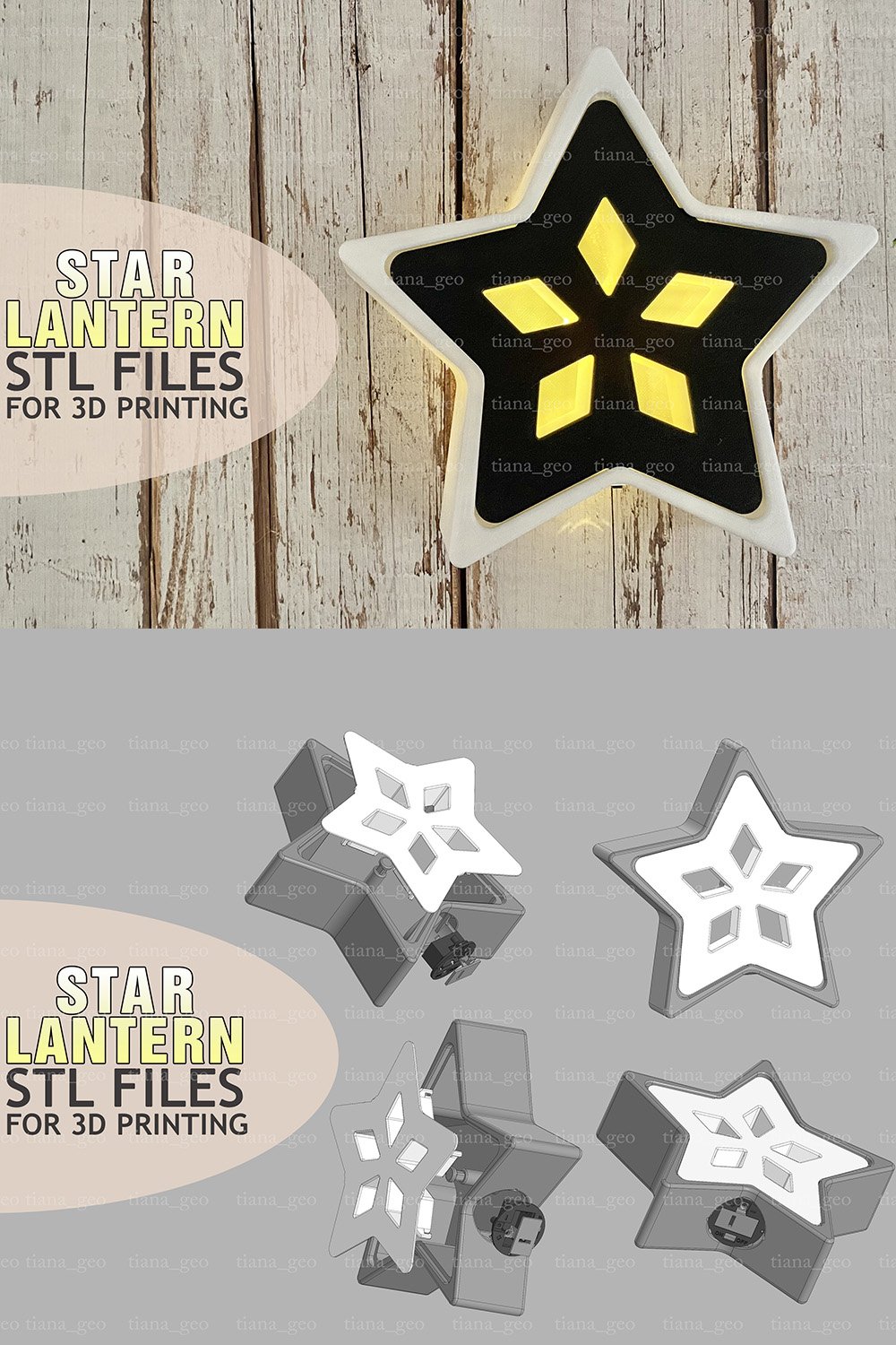 Christmas Star Lantern Shadow Box- STL files for 3D printing