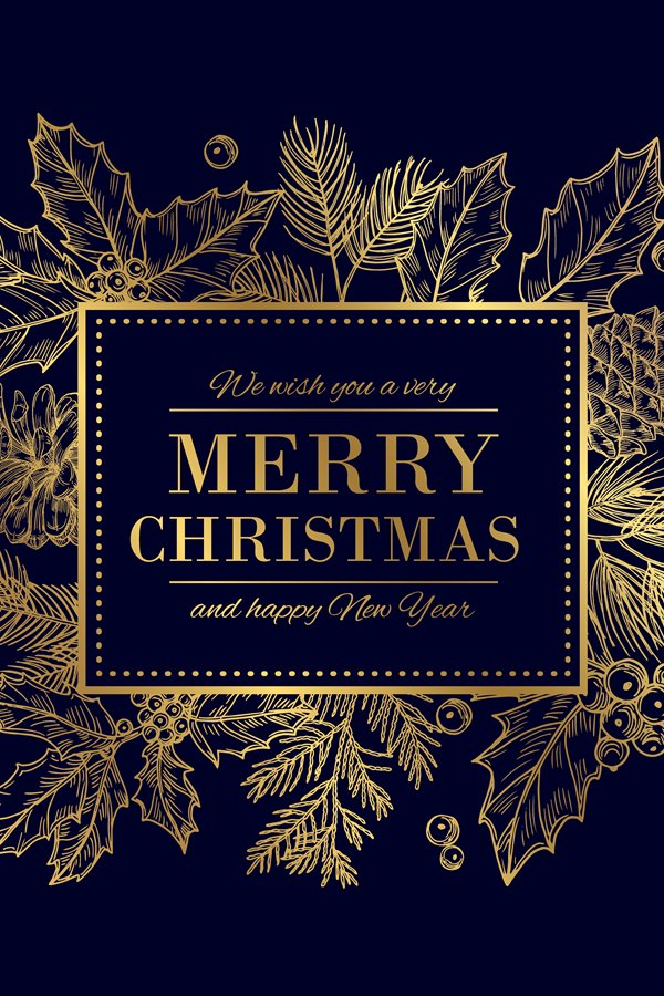 Christmas card. Merry Christmas frame. Festive vector backgr