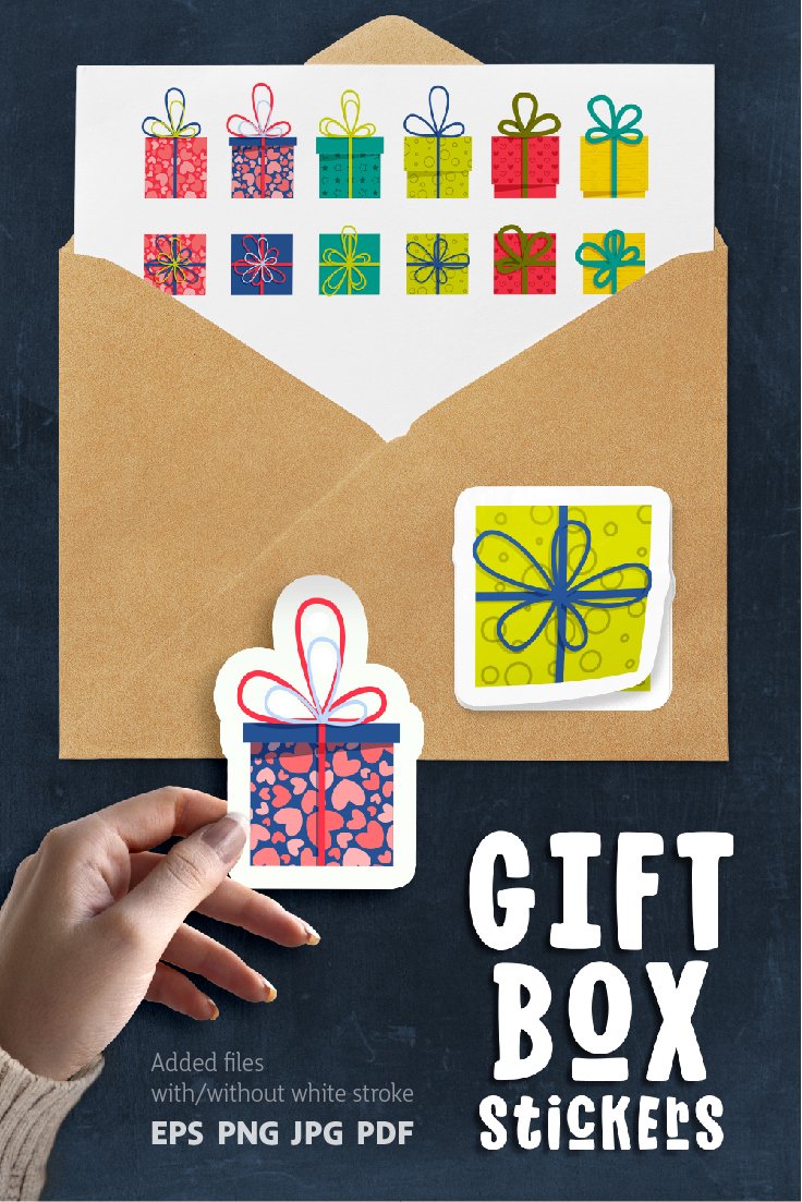 Gift Box Sticker Pack | Stickers Bundle | EPS PNG (1085628)