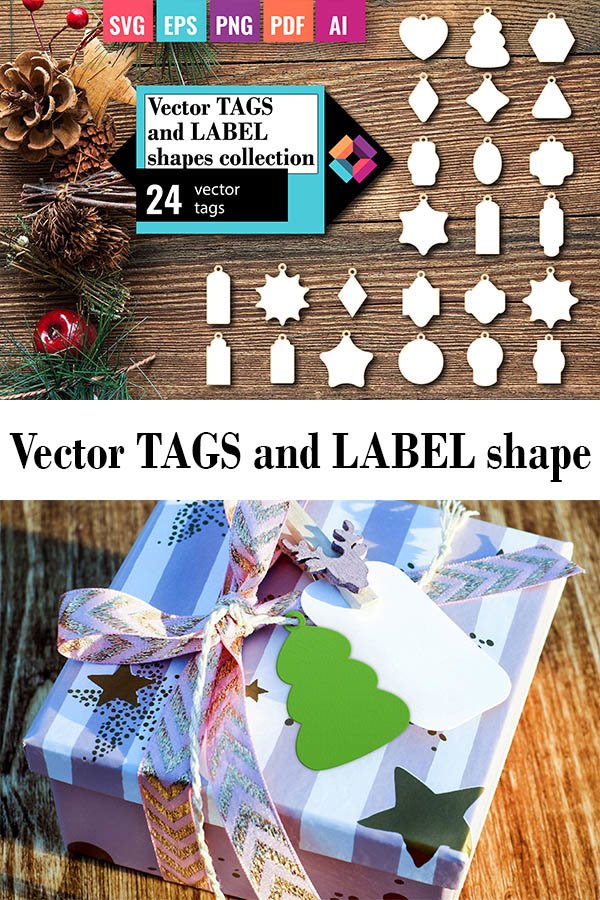 Vector tags and labels shapes collection